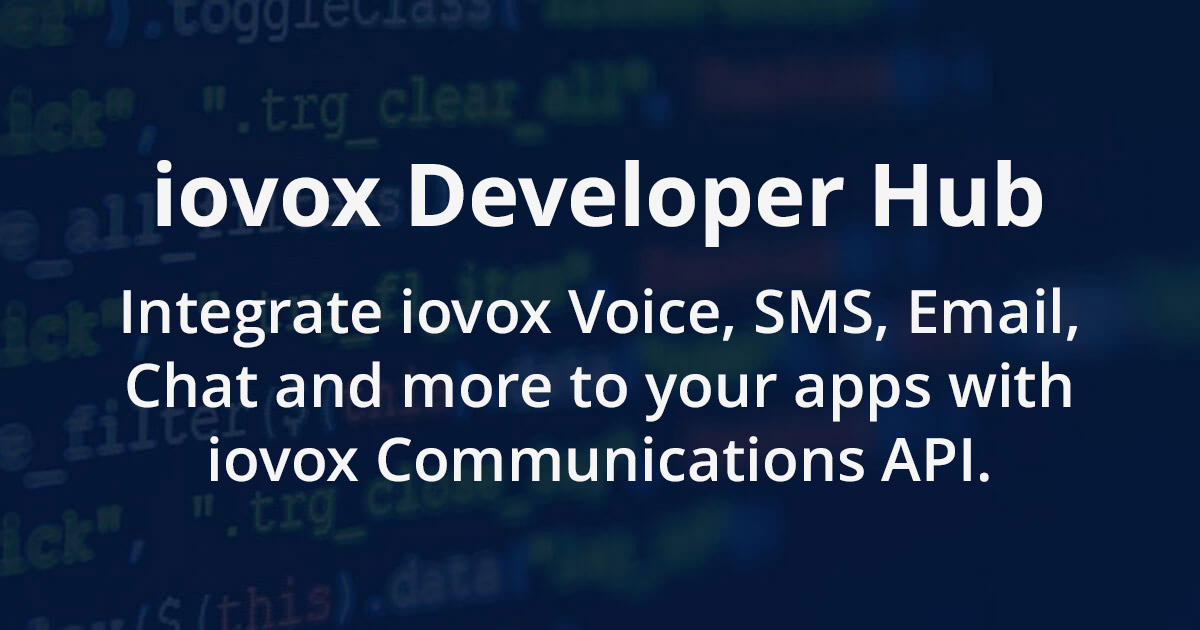 iovox Developer Hub: Documentation - iovox - iovox